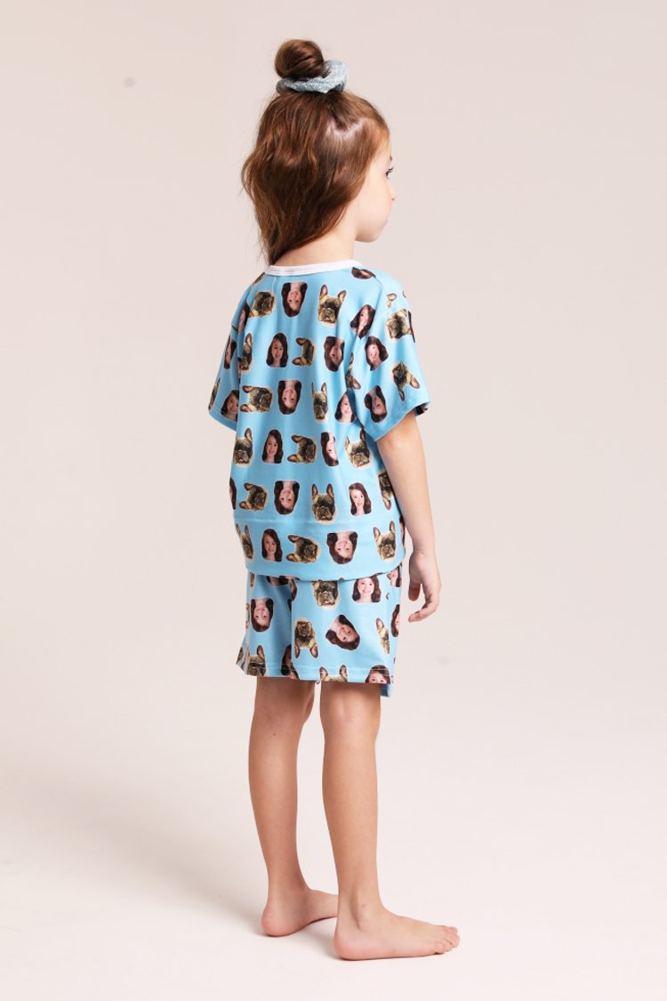 Pijama Infantil Curto Azul Bebê